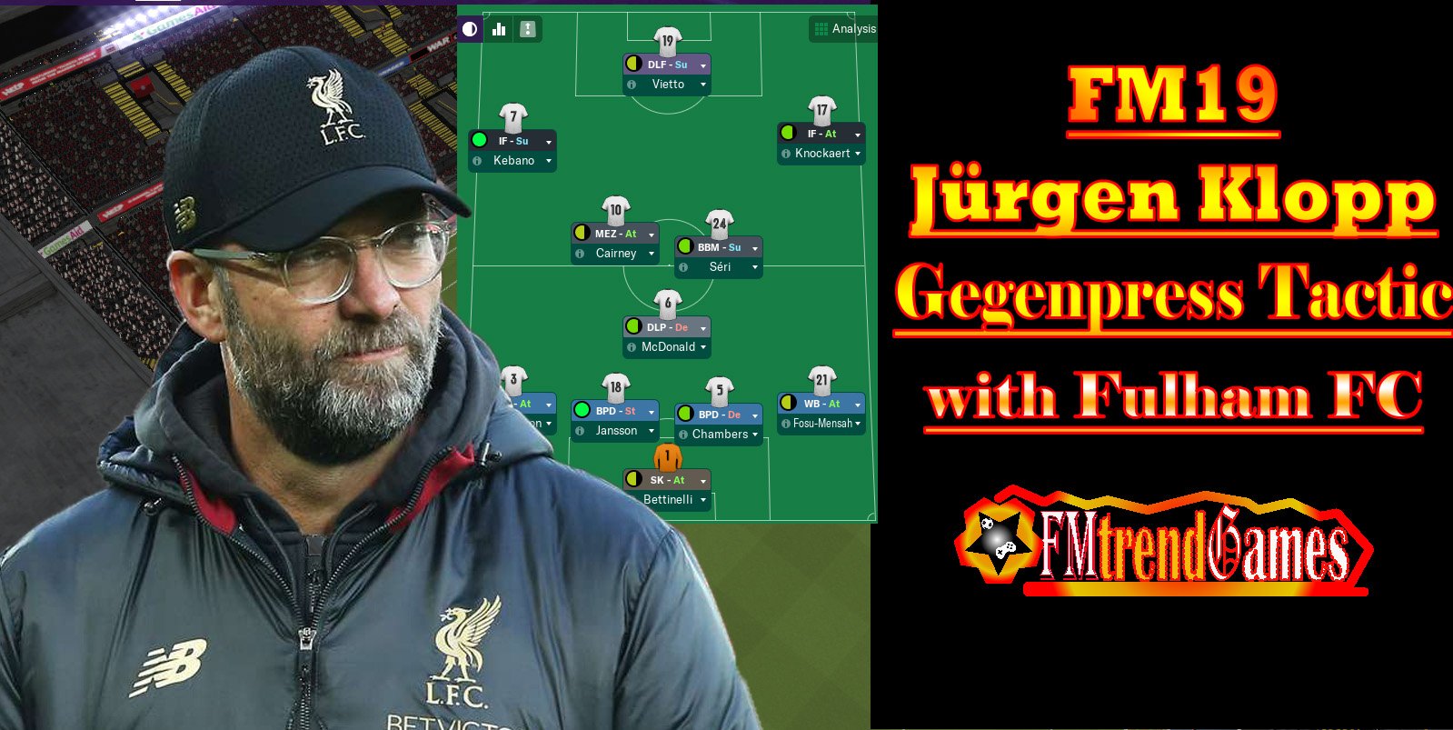 Best of FM19 Gegenpress Tactic: Jürgen Klopp's 4-3-3 Formation with ...