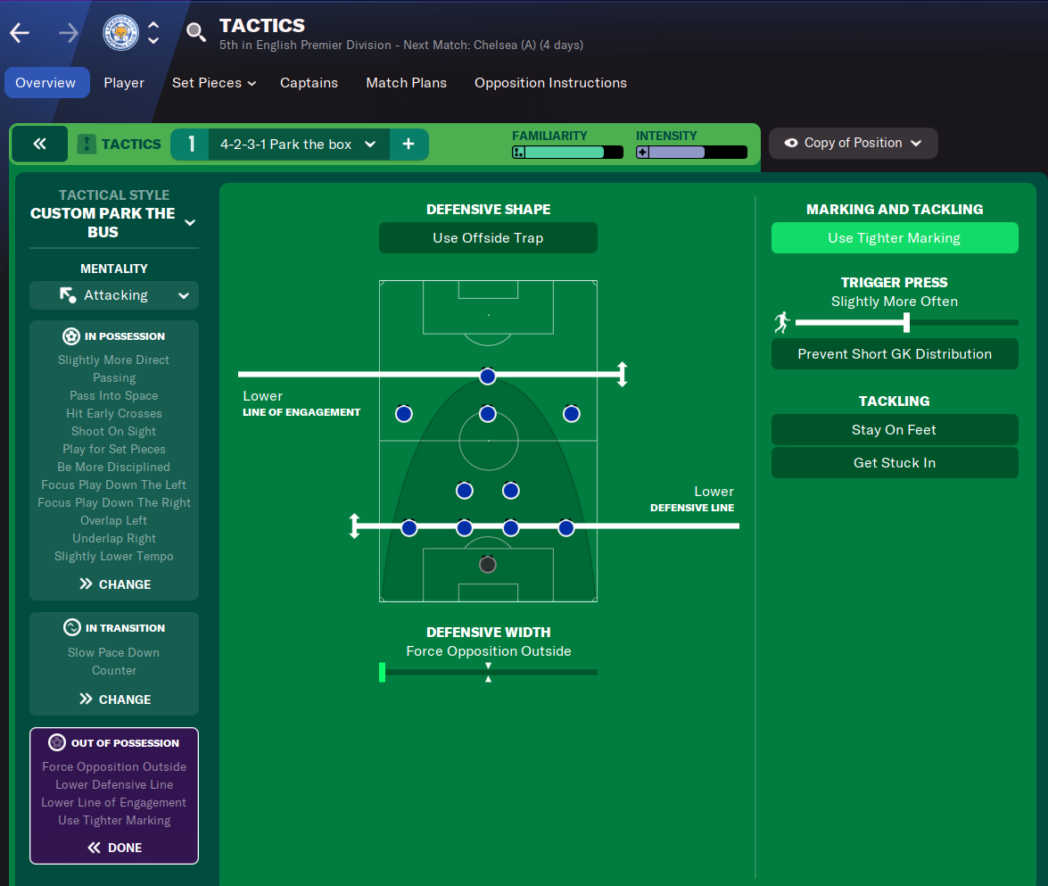 Low Block Tactic: FM22 Park The Bus Tactic with Leicester City ...