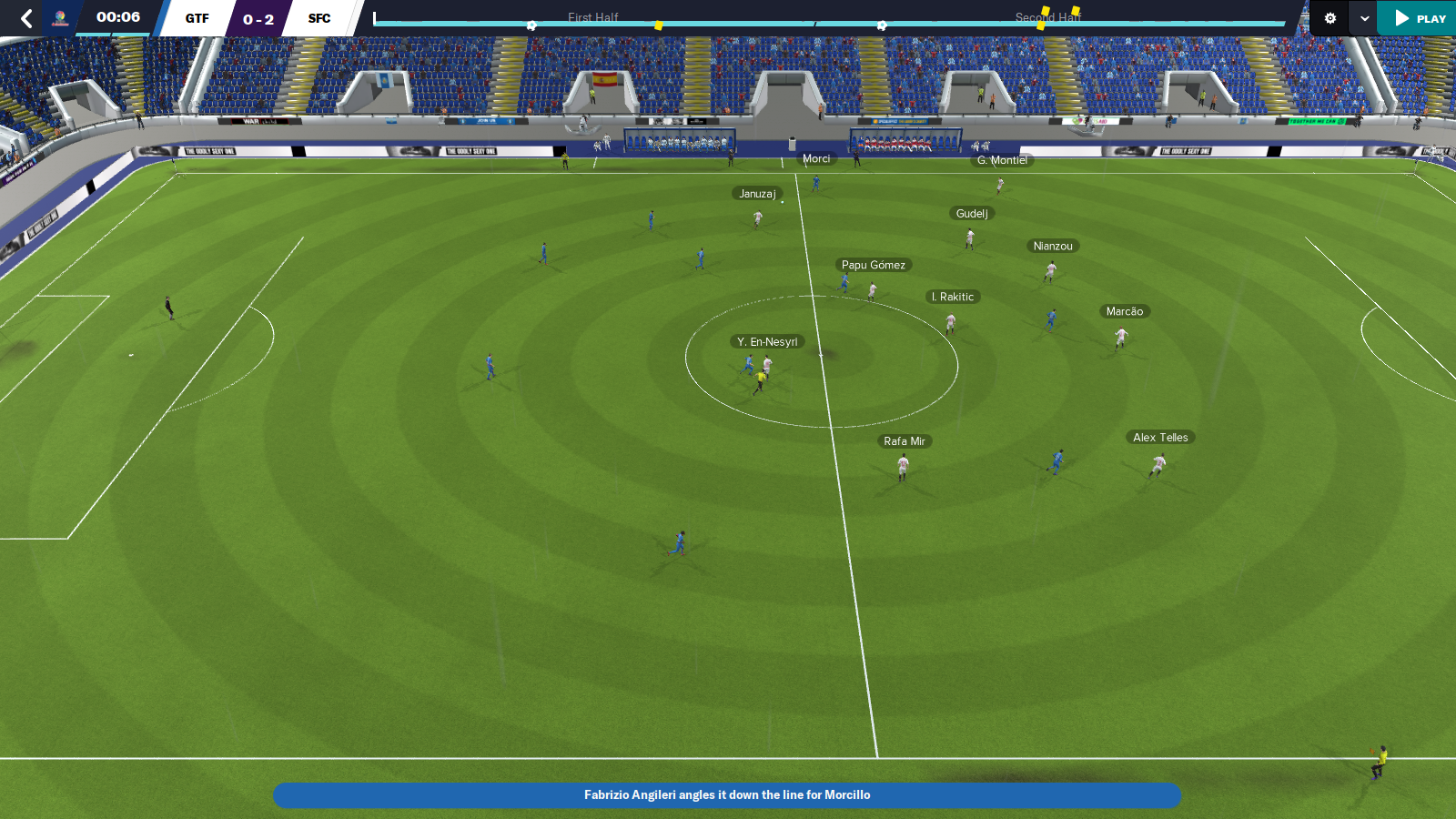 FM23 Route One Asymmetric Tactic | 4-1-4-1 with Sevilla | FMtrendGames