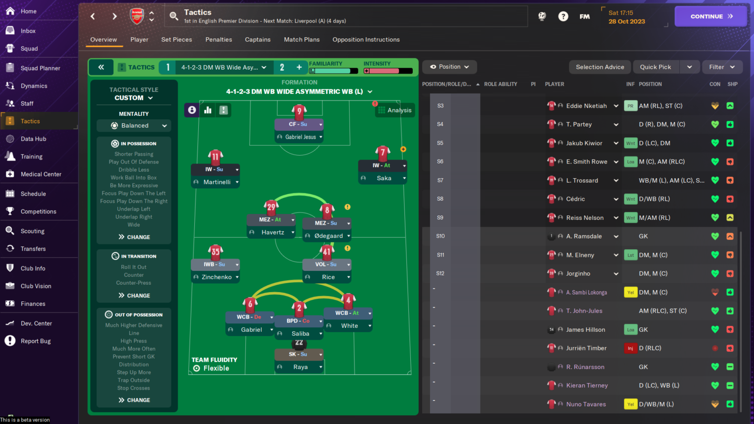 FM24 Mikel Arteta Asymmetric Tactics with Arsenal | Football Manager ...