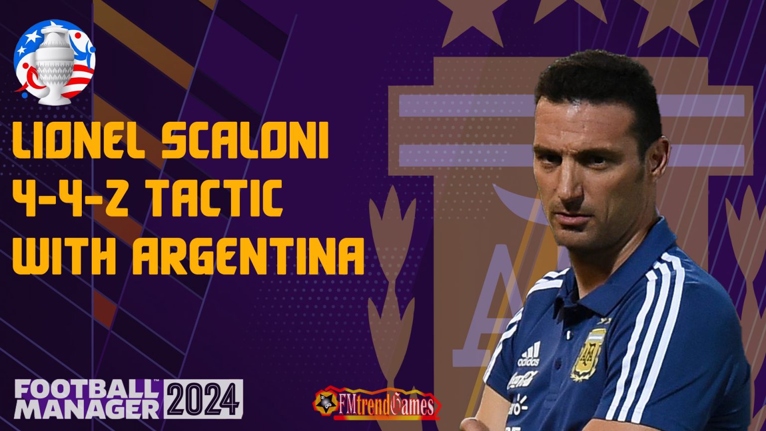 Lionel Scaloni 4-4-2 Tactic with Argentina at Copa America | FMtrendGames